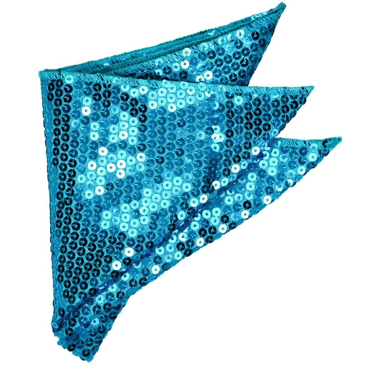 Turquoise Sequin Pocket Square | Shop at TieMart – TieMart, Inc.