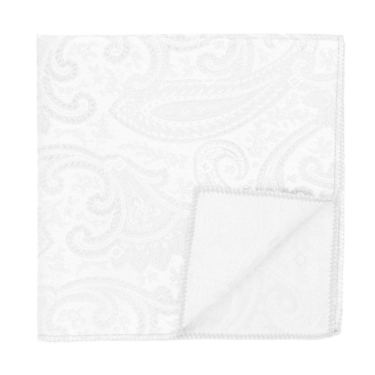White Paisley Pocket Square | Shop at TieMart – TieMart, Inc.