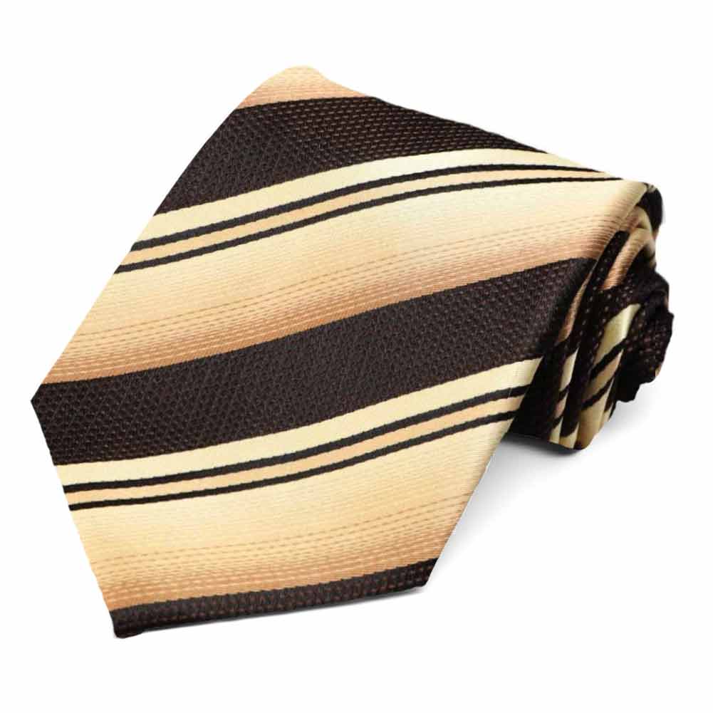 Brown and Tan Striped Tie | Shop at TieMart – TieMart, Inc.