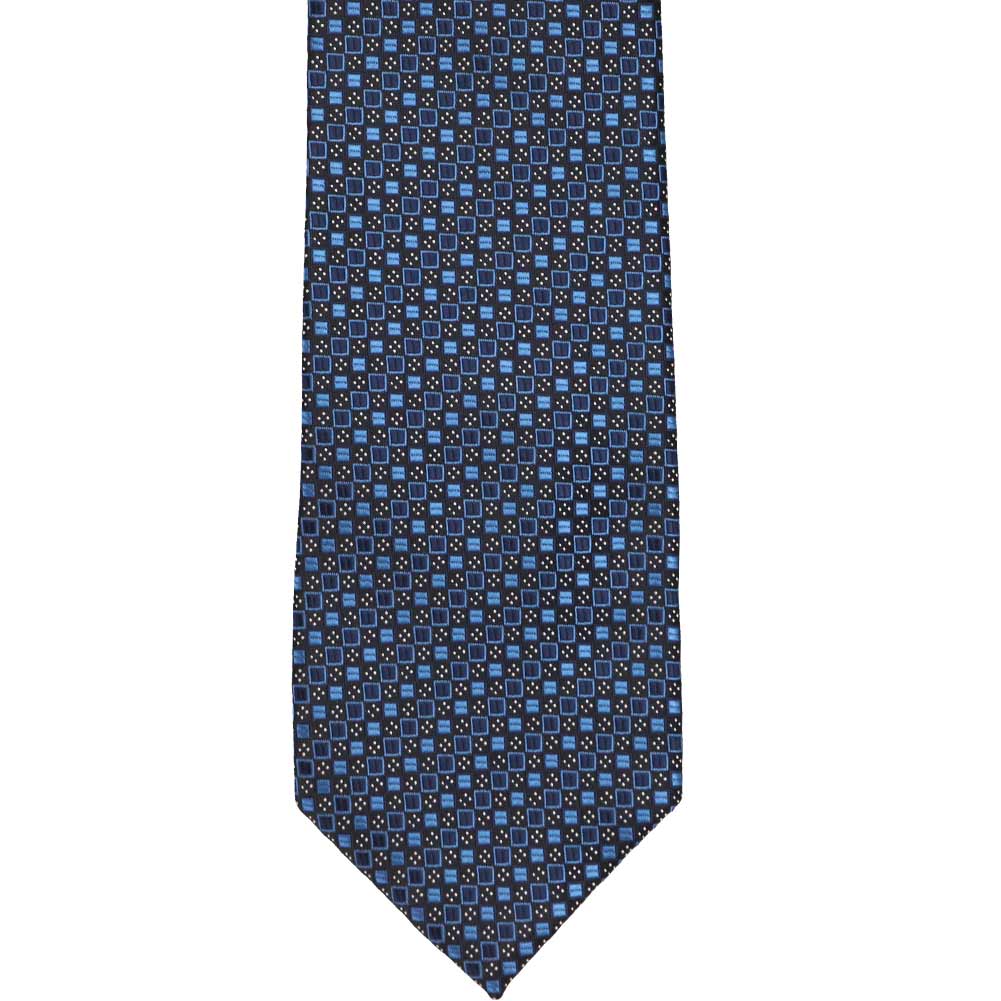 Brilliant Blue Square Pattern Zipper Tie | Shop at TieMart – TieMart, Inc.