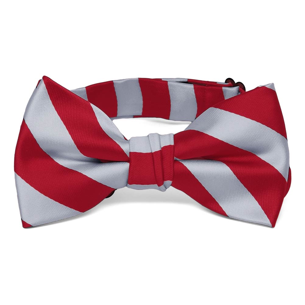 Stripe Red And Silver Ribbons