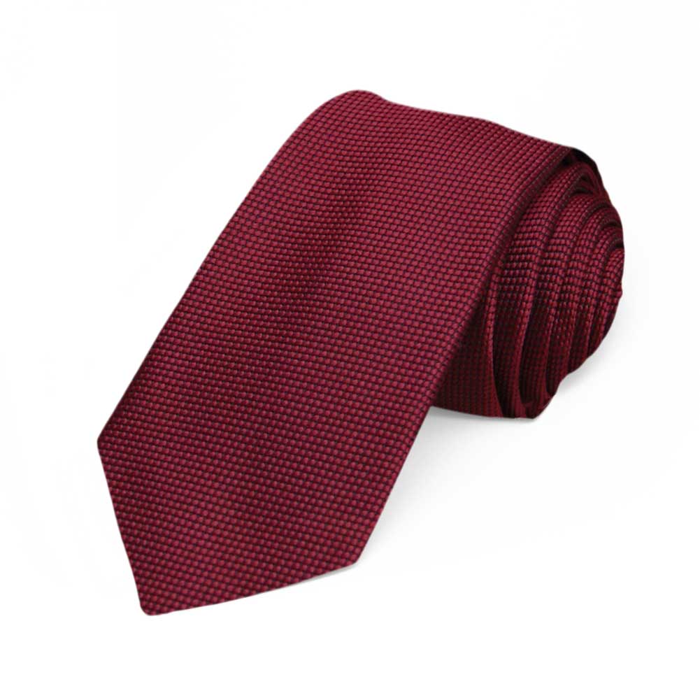 Burgundy Textured Skinny Necktie, 2.25" Width | Shop at TieMart ...