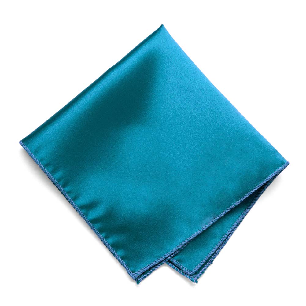 Caribbean Blue Solid Color Pocket Square | Shop at TieMart – TieMart, Inc.