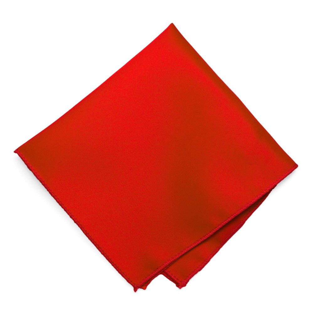 Fire Engine Red Basic Pocket Square | Shop at TieMart – TieMart, Inc.