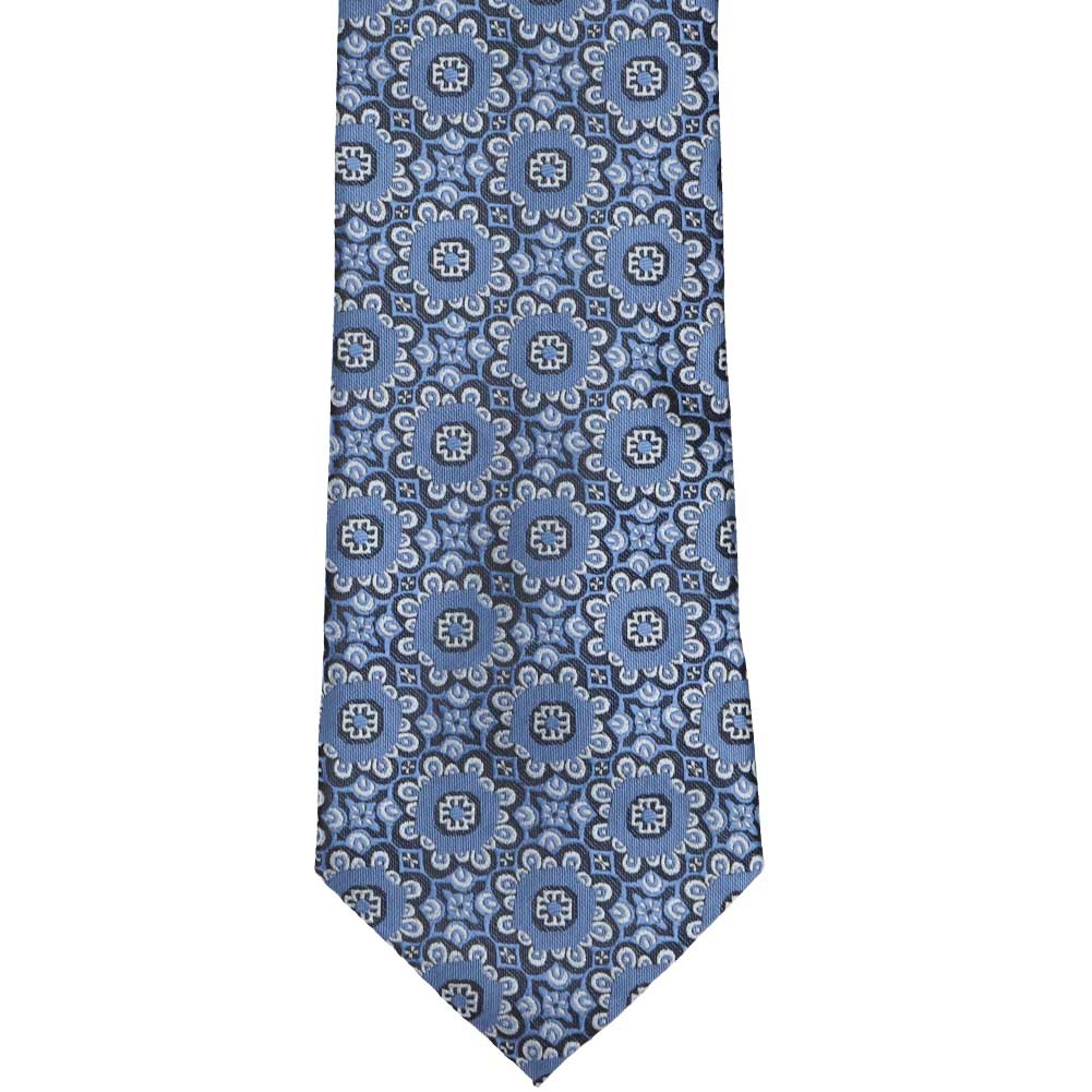 French Blue Floral Pattern Necktie | Shop at TieMart – TieMart, Inc.