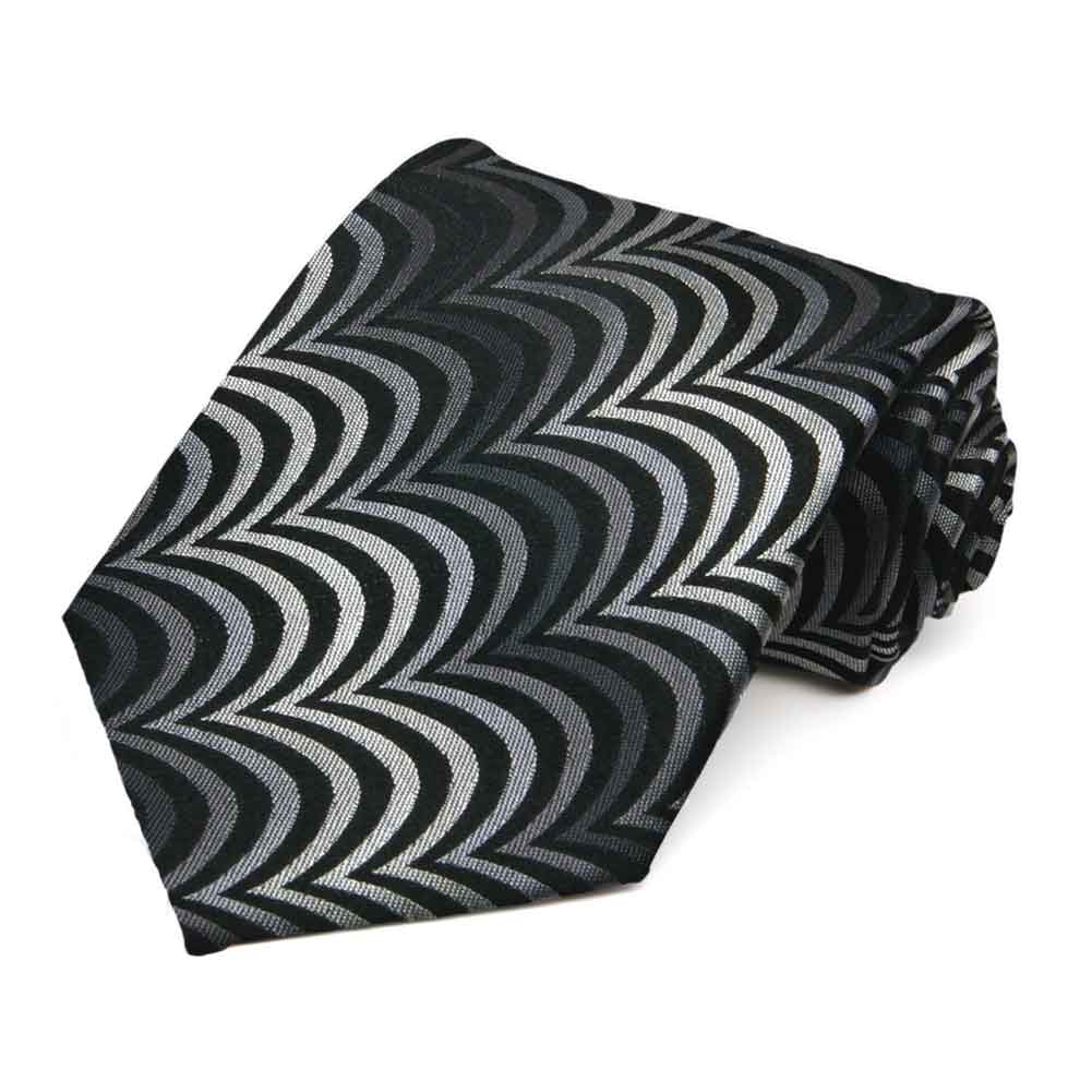 Gothic Wave Pattern Silk Tie | Shop at TieMart – TieMart, Inc.