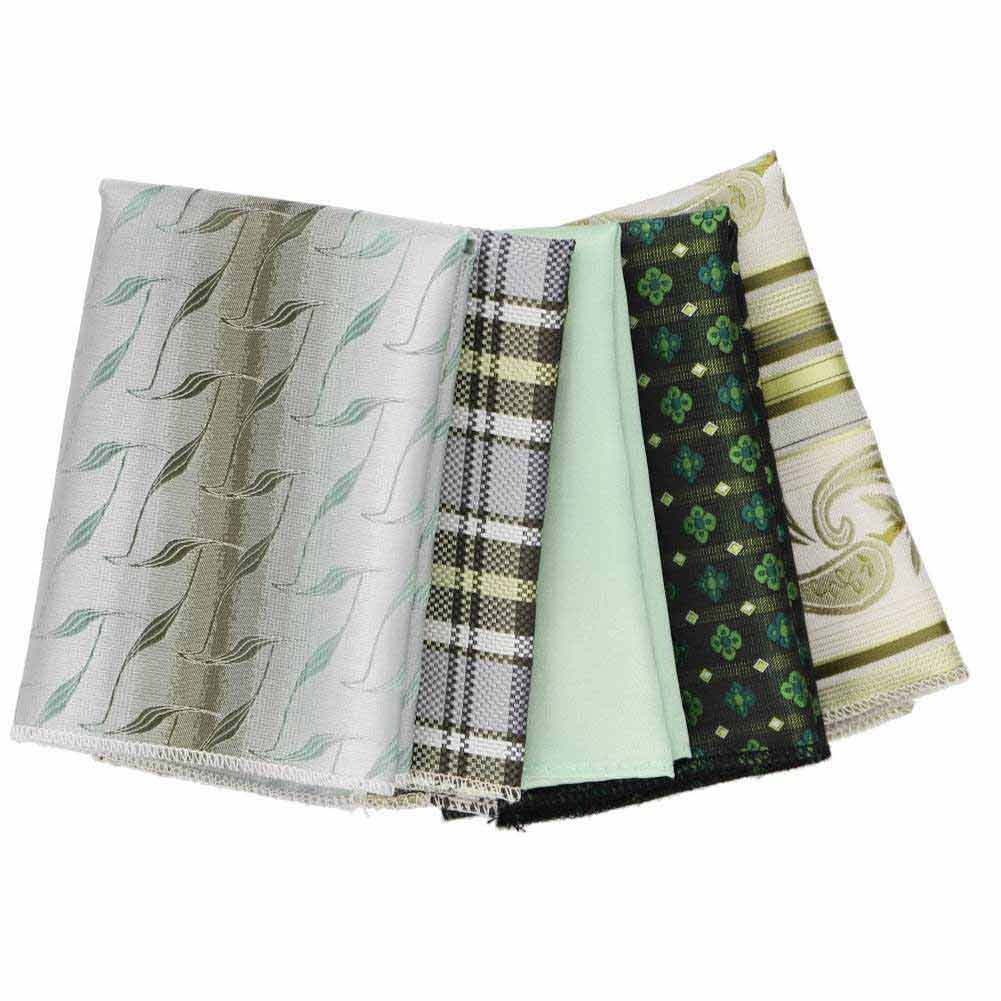 Assorted Green Pocket Squares, 5-Pack | Shop at TieMart – TieMart, Inc.