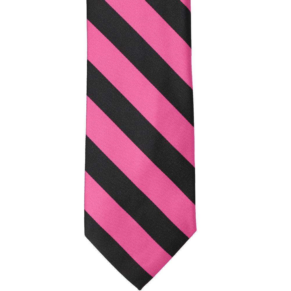 Hot Pink and Black Striped Tie | Shop at TieMart – TieMart, Inc.