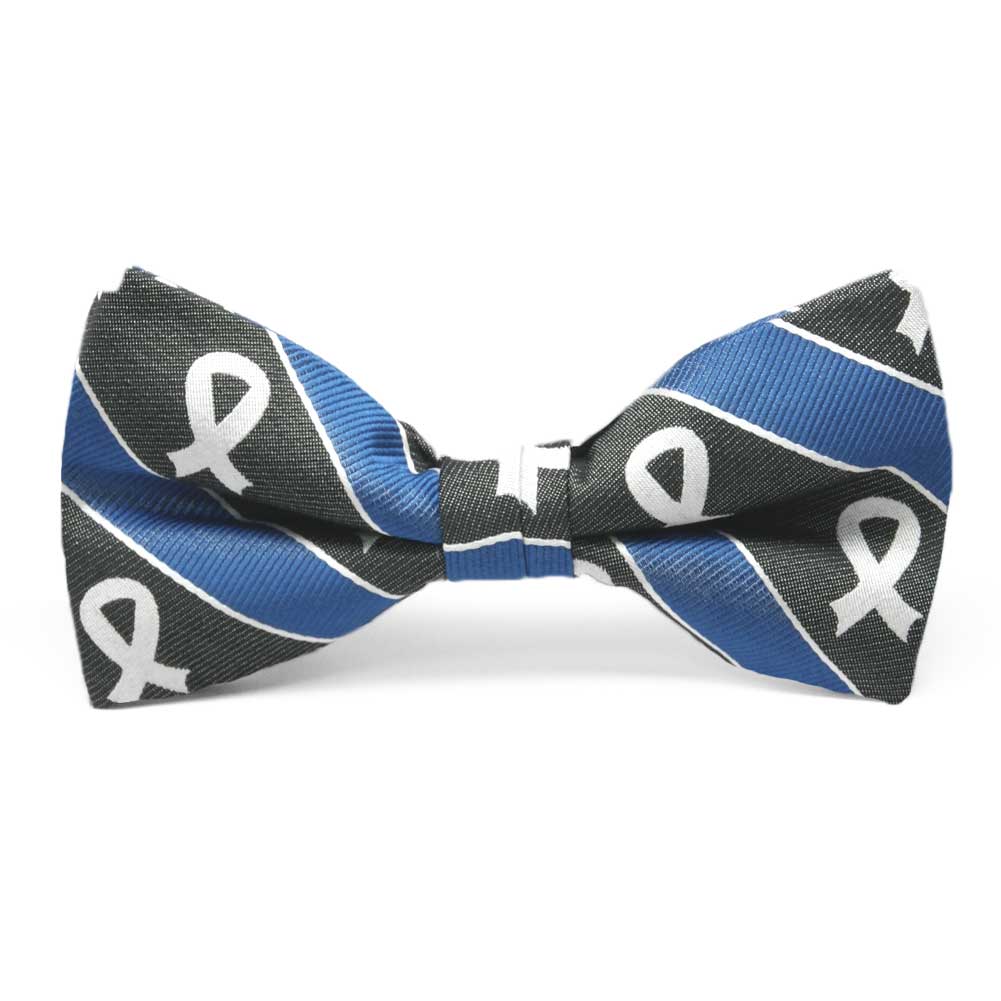 Colon Awareness Striped Cotton/Silk Bow Tie | Shop at TieMart – TieMart ...