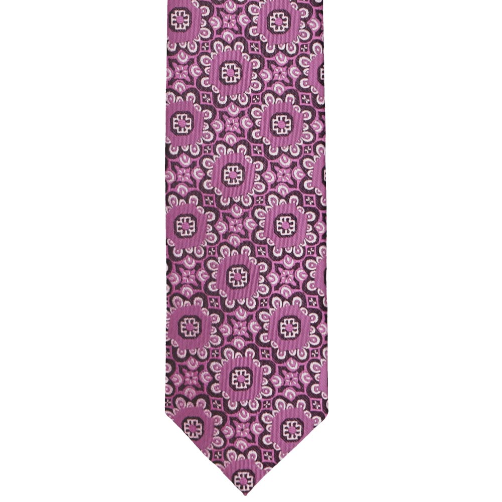 Deep Magenta Floral Pattern Slim Tie | Shop at TieMart – TieMart, Inc.