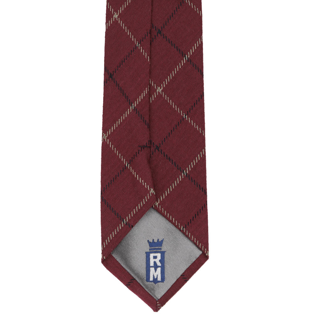 Maroon Plaid Wool/Silk Narrow Necktie | Shop at TieMart – TieMart, Inc.