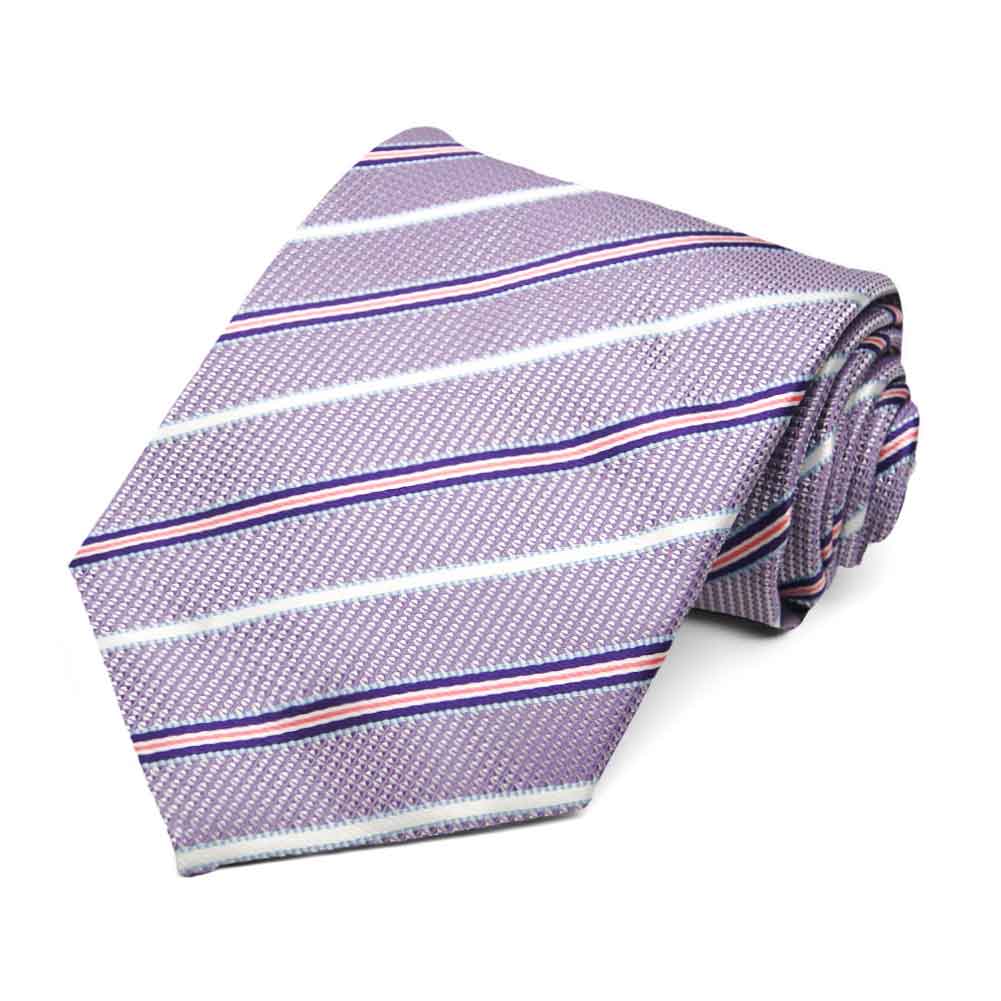 Lavender Striped Necktie | Shop at TieMart – TieMart, Inc.