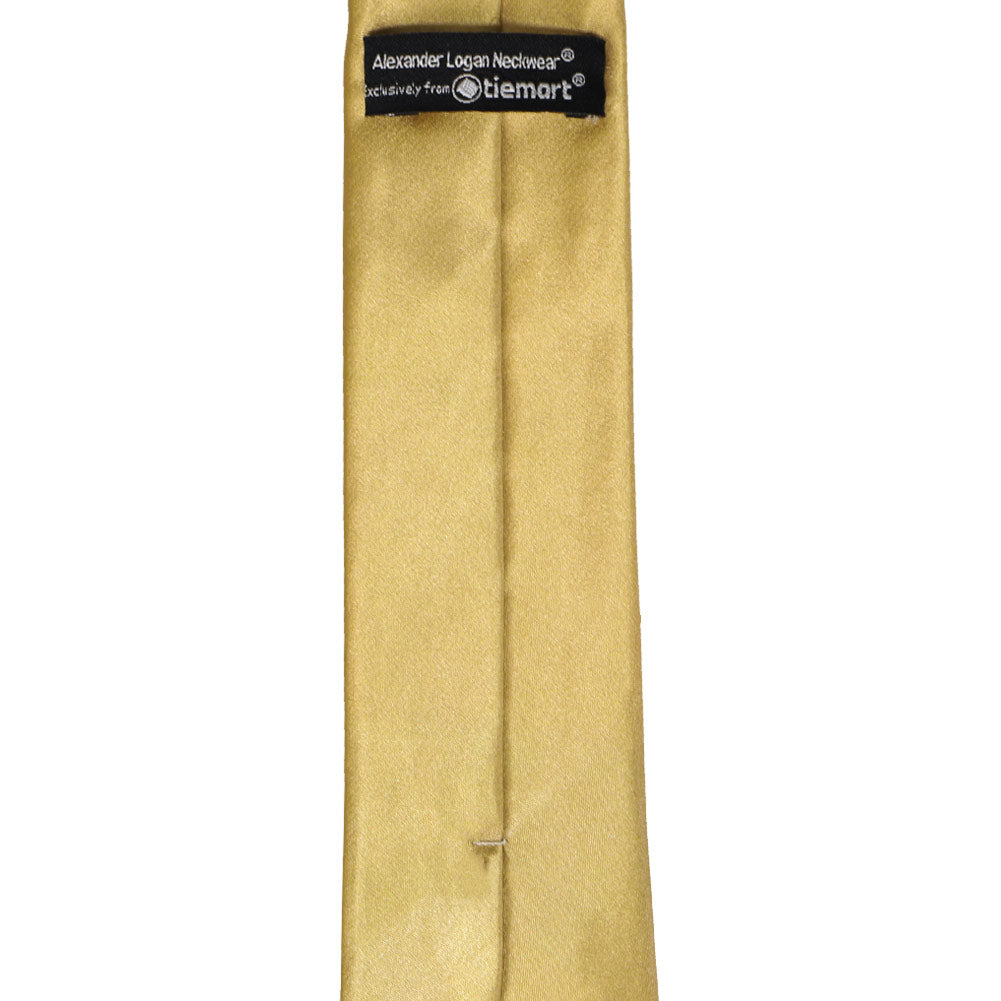 Pale Gold Slim Solid Color Necktie, 2.5