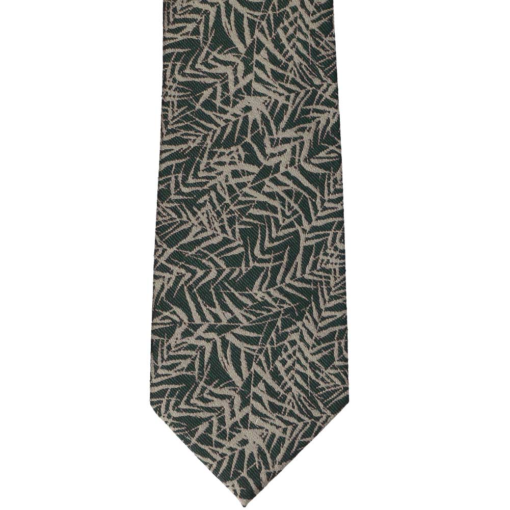 Green and Tan Palm Leaf Wool/Silk Necktie | Shop at TieMart – TieMart, Inc.