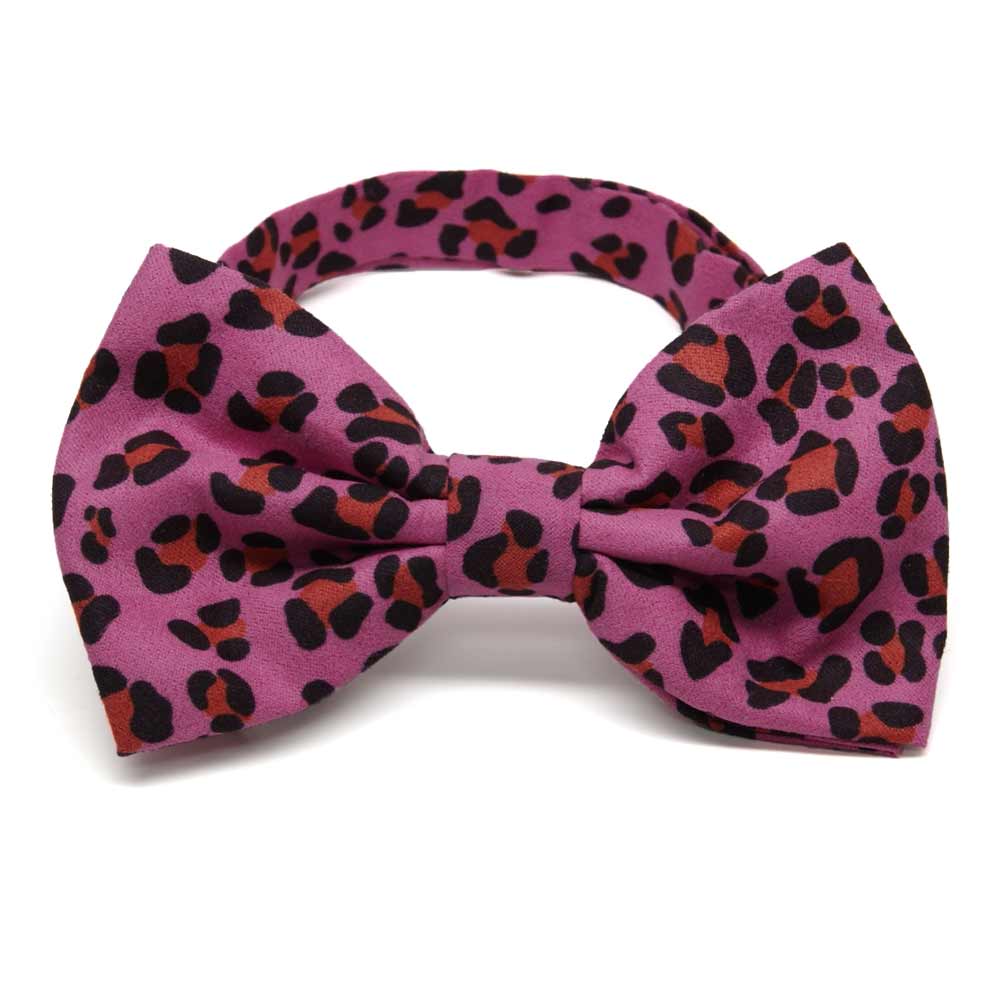 Dark Pink Leopard Print Bow Tie | Shop at TieMart – TieMart, Inc.