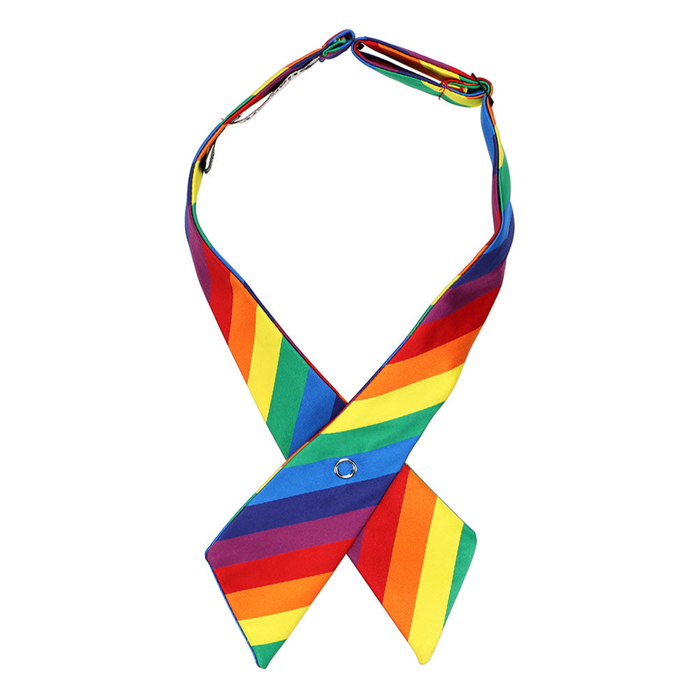 Rainbow Striped Crossover Tie | Shop at TieMart – TieMart, Inc.