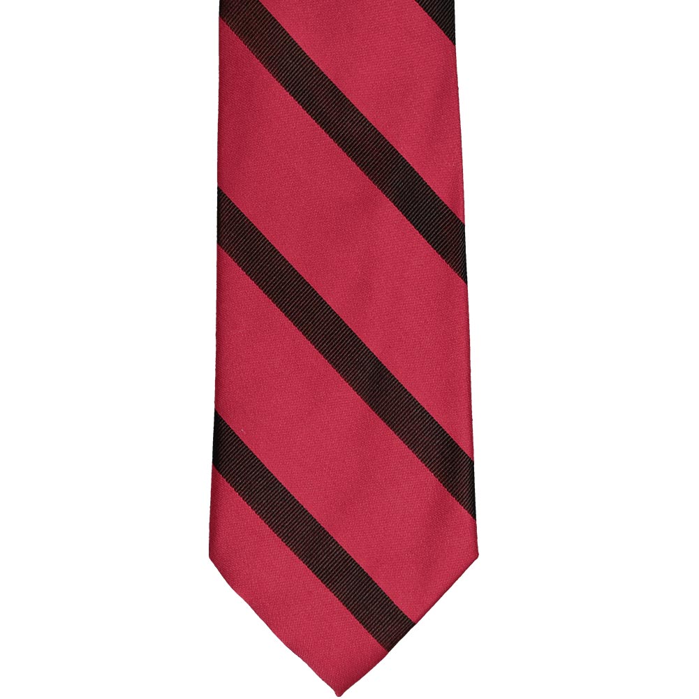 Red and Black Striped Cotton/Silk Extra Long Necktie | Shop at TieMart ...