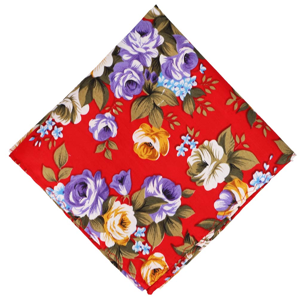 Red Floral Pocket Square | Shop at TieMart – TieMart, Inc.