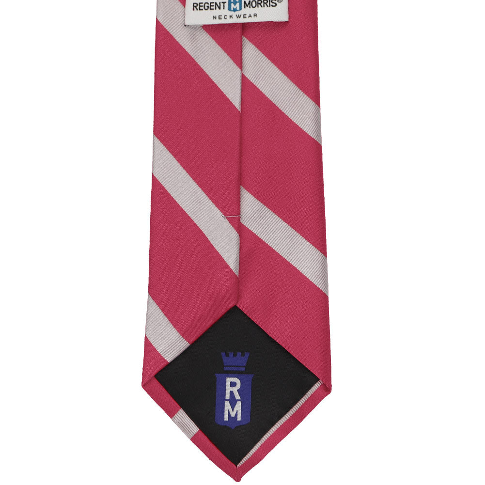 Ruby Red and Silver Striped Cotton/Silk Necktie | Shop at TieMart ...