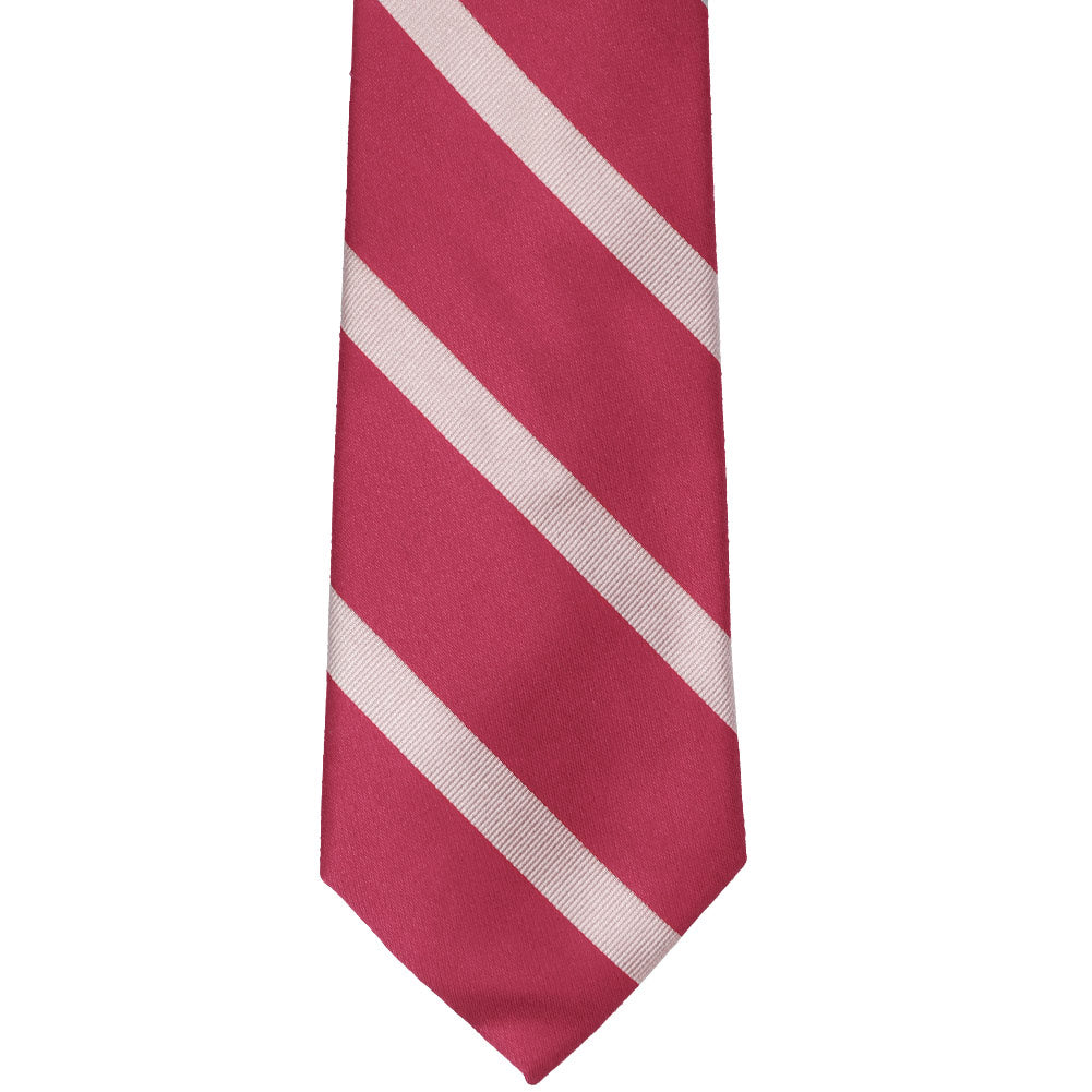 Ruby Red and Silver Striped Cotton/Silk Necktie | Shop at TieMart ...