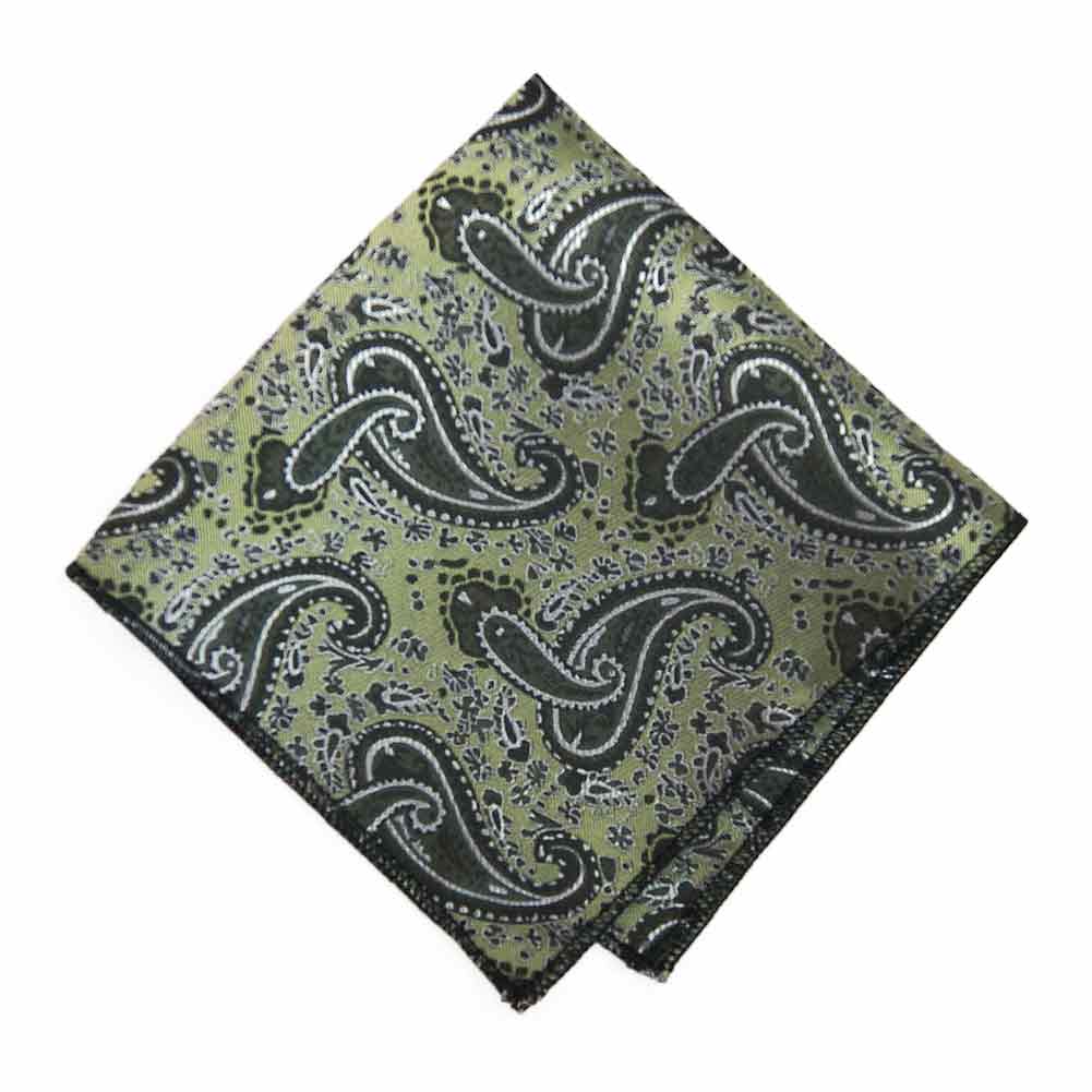 Sage Paisley Pocket Square | Shop at TieMart – TieMart, Inc.