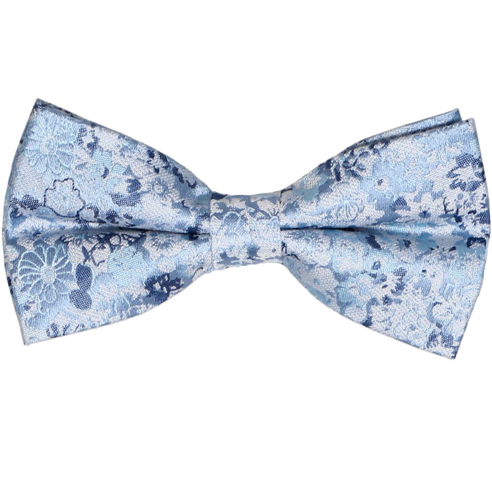 Steel Blue Floral Silk Bow Tie | Shop at TieMart – TieMart, Inc.