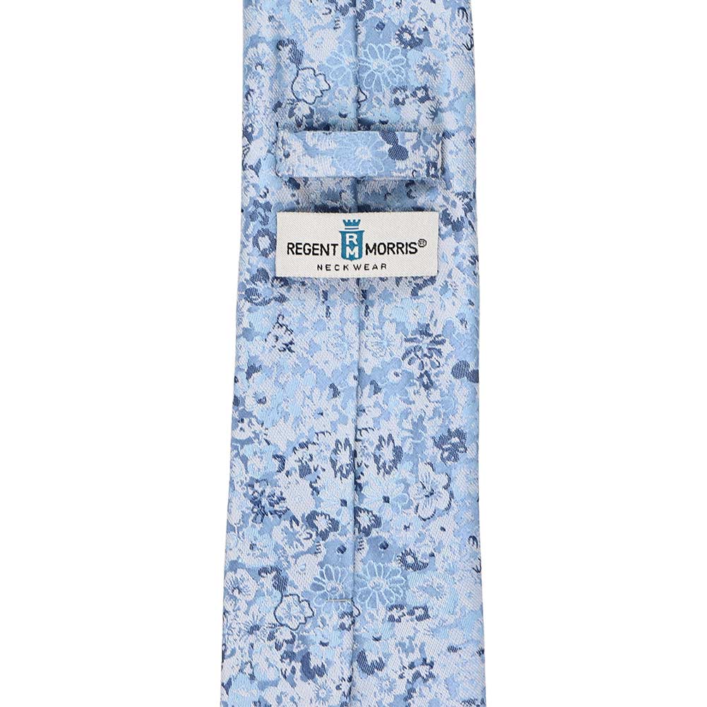 Steel Blue Floral Silk Necktie | Shop at TieMart – TieMart, Inc.