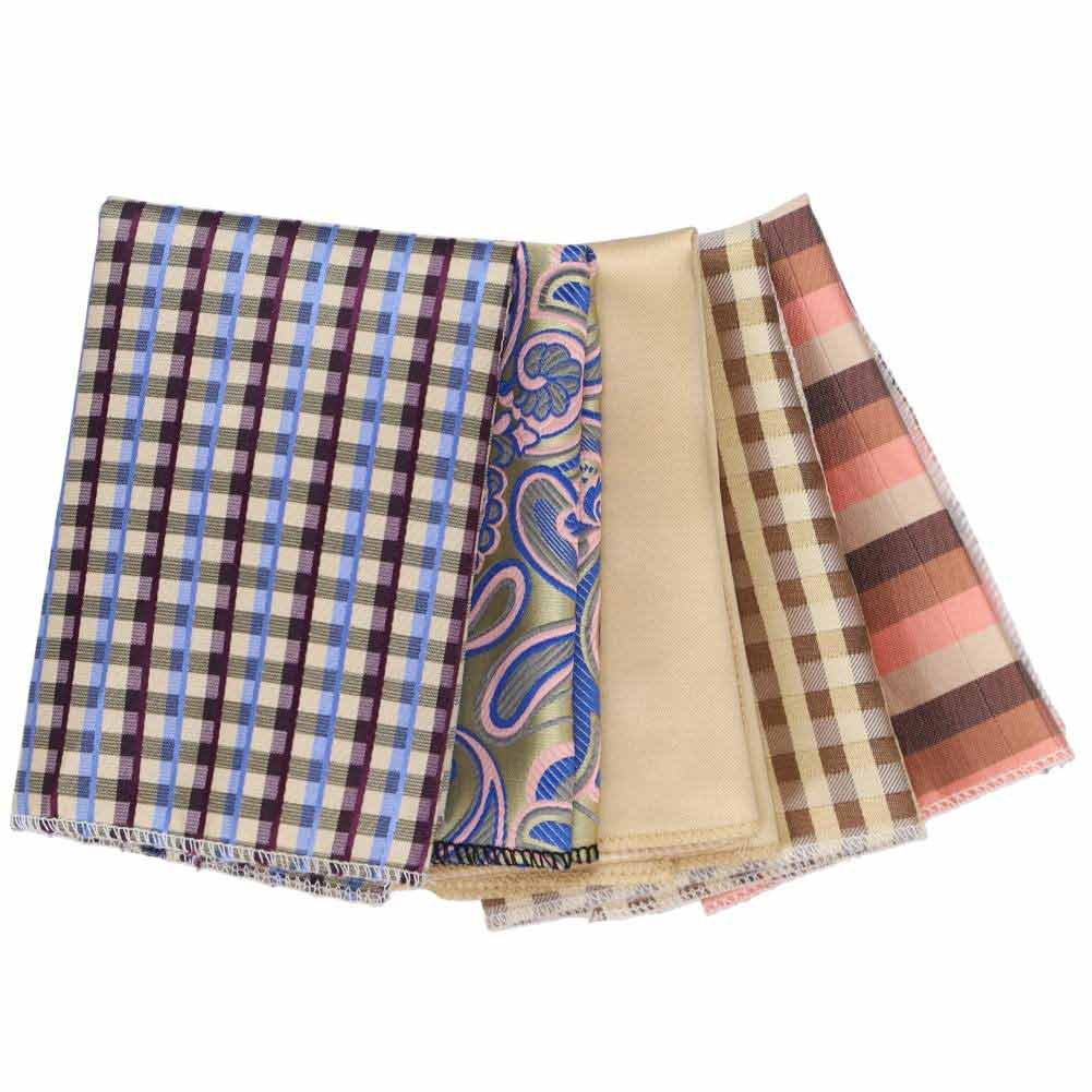 Assorted Brown/Tan Pocket Squares, 5-Pack | Shop at TieMart – TieMart, Inc.